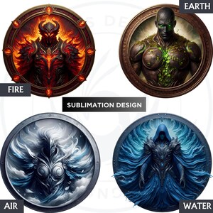 Elemental Avatars Clipart Set. 35 Fantasy Elements for Crafts, RPG ...