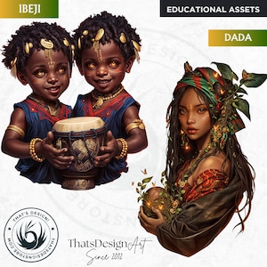 83 Yoruba Orishas Pantheon Clipart Set | African Gods and Goddesses PNG for Crafts and ...