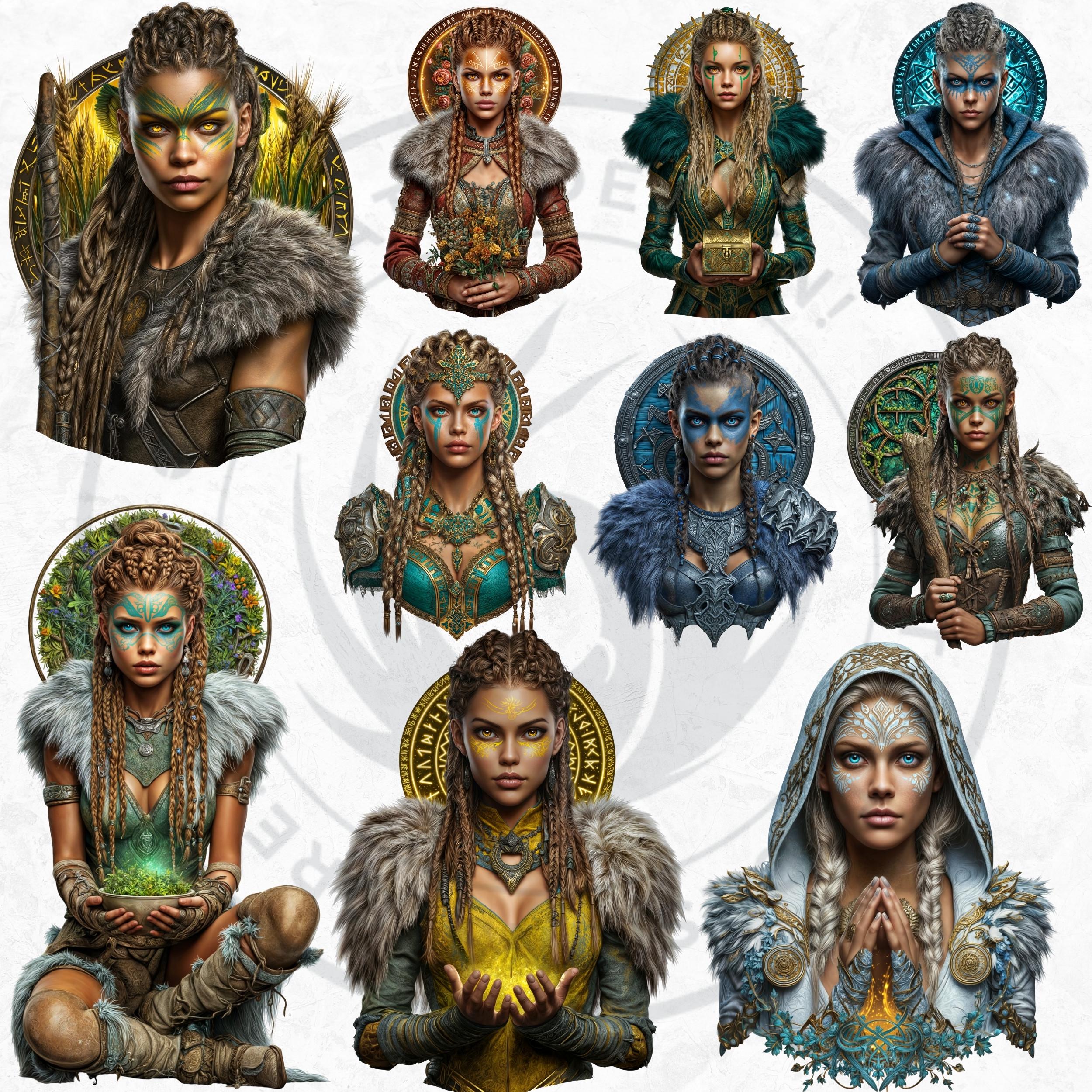 Norse Gods Clipart Bundle: Viking Mythology Illustrations, RPG ...