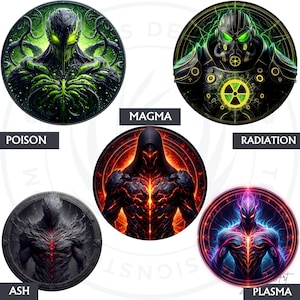 Elemental Avatars Clipart Set. 35 Fantasy Elements for Crafts, RPG ...