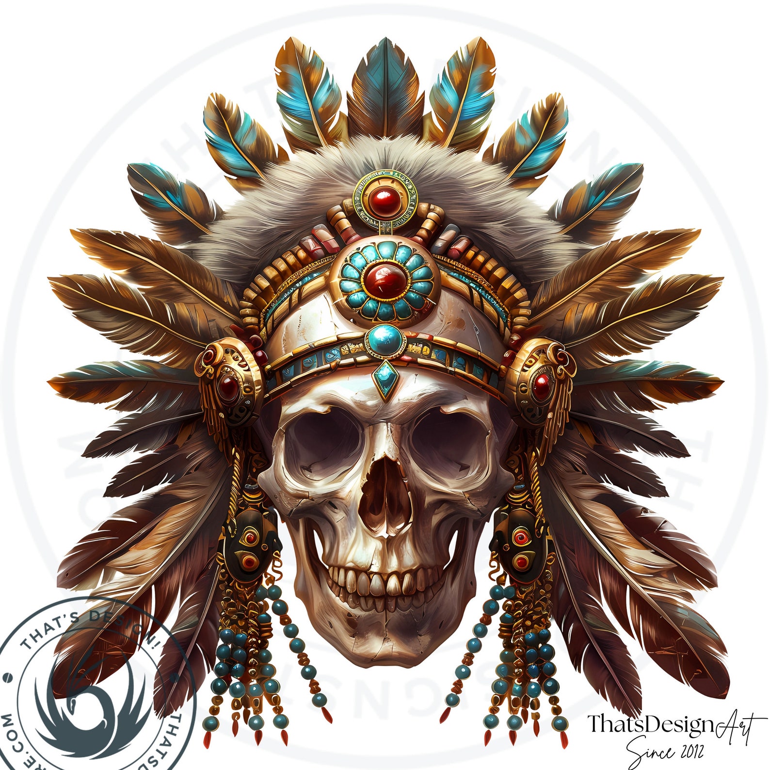 30 Native American Skulls Clipart Set, Head Skull PNG for Cultural ...