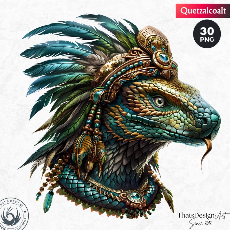 Watercolor Aztec Gods Clipart: Mesoamerican Mythology PNG (digital ...