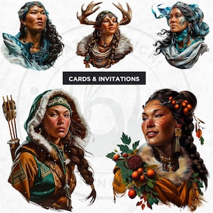 30 Inuit God Goddess Clipart PNG, Eskimo Mythology Graphics, Ancient Arctic Deity, Fantasy Art ...