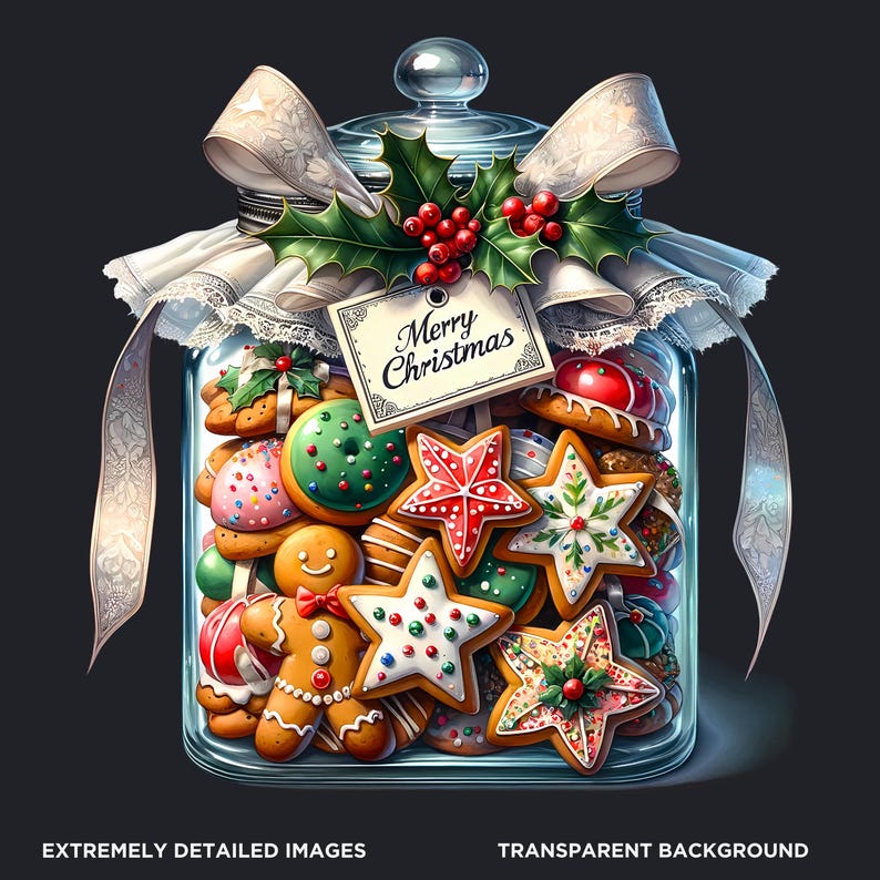 Watercolor Victorian Christmas Cookie Jars Clipart (22 PNG) - Etsy