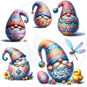 Easter Gnome Clipart Bundle V1, Garden Gnome Clipart, Spring PNG ...