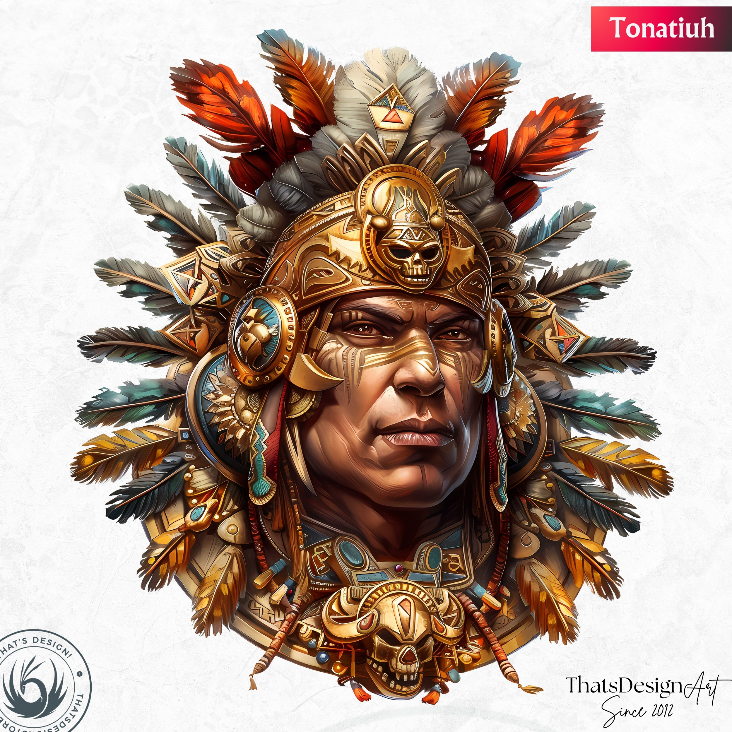 Watercolor Aztec Gods Clipart: Mesoamerican Mythology PNG (digital ...
