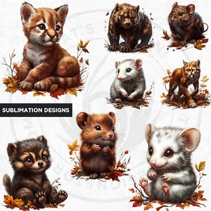 60 Woodland Animals Clipart Set, Cute and Realistic Forest Wildlife ...