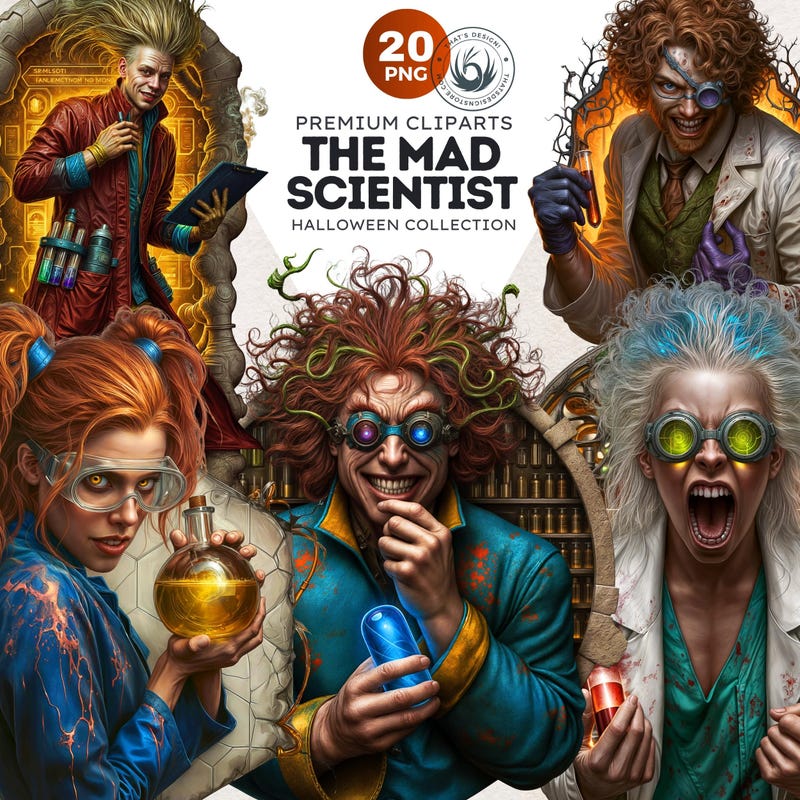 Mad Scientist Clipart - Etsy