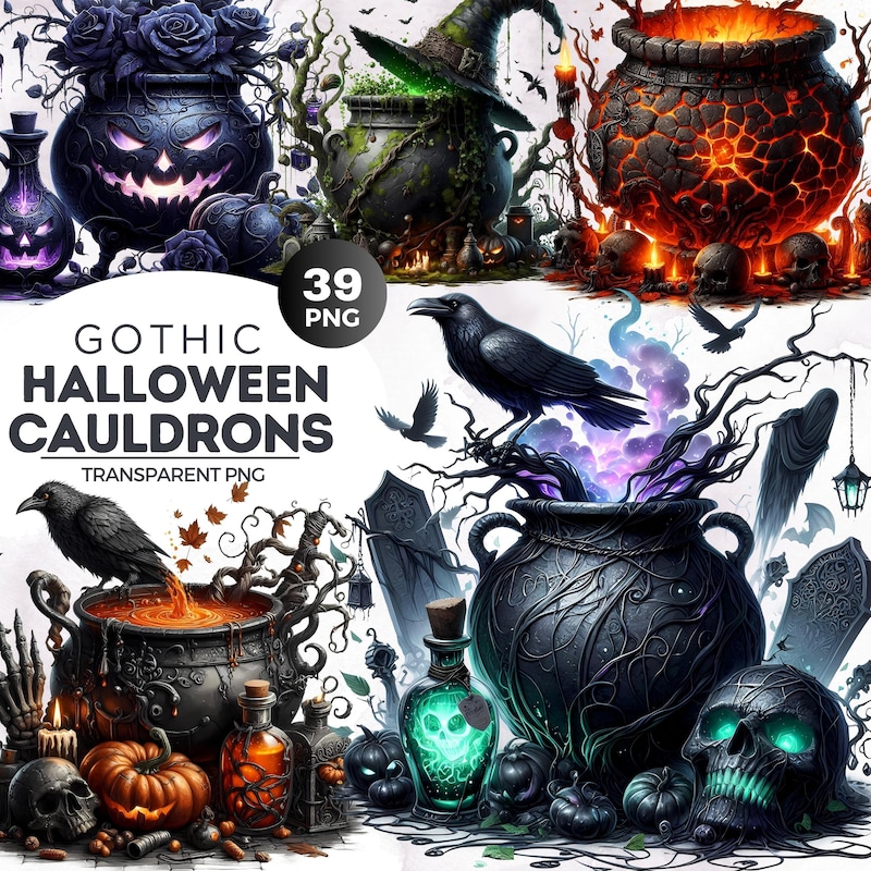 Witches Cauldron Clipart - Etsy