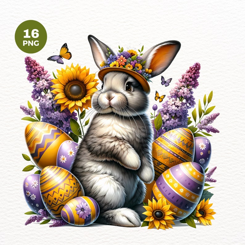 Easter Bunny Clipart Bundle: Spring PNG Graphics (commercial Use) - Etsy