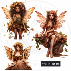 Peachy Boho Fairy Clipart PNG, Pink Fairies Clip Art, Bohemian Clipart, Fairytale Bundle PNG for ...