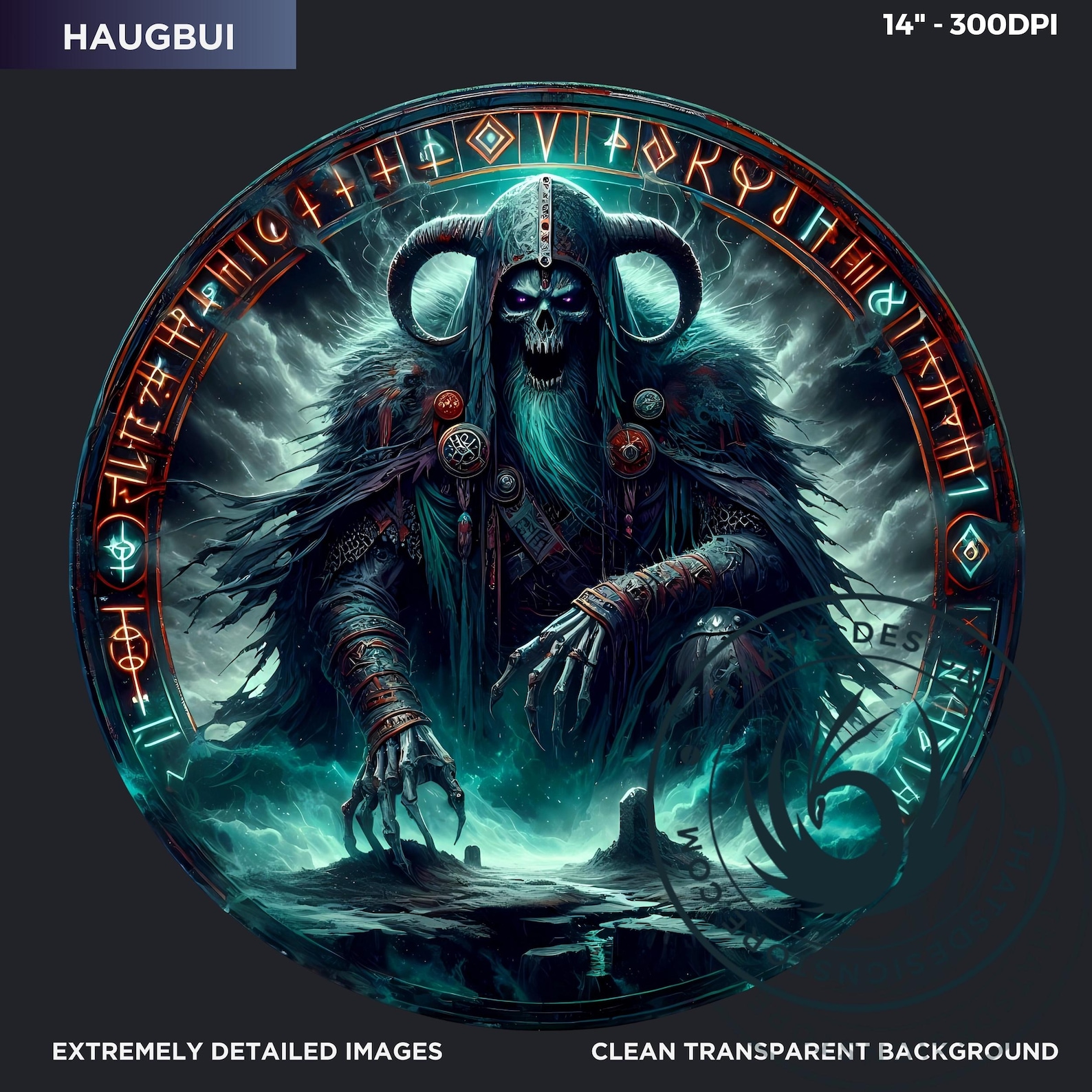 Norse Mythology Monsters Clipart Set: Viking Beasts & Runes (PNG ...