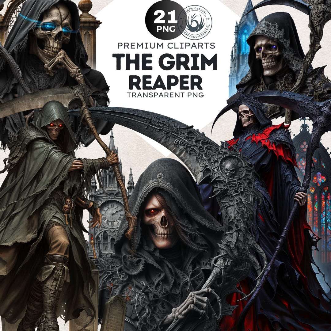 21 the Grim Reaper Clipart V2, the Grim Ripper, Fantasy Gothic ...