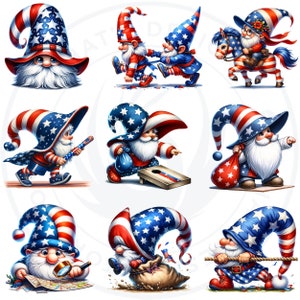 42 Gnome 4th of July Clipart PNG, American Patriotic Clipart ...