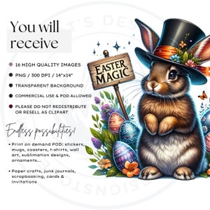 Easter Bunny Clipart Bundle, 16 Happy Easter Clipart, Easter Graphics ...