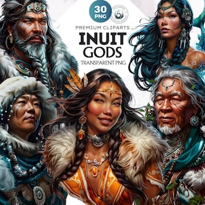 30 Inuit God Goddess Clipart PNG, Eskimo Mythology Graphics, Ancient Arctic Deity, Fantasy Art ...