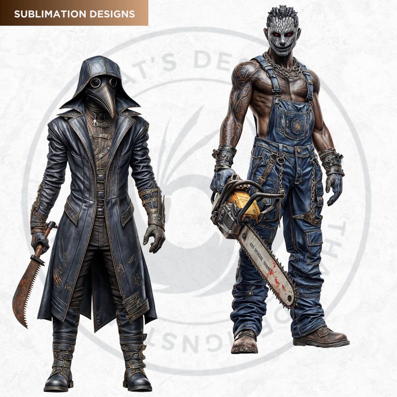 Slasher Villains Clipart Bundle: Horror PNG, Halloween Sublimation ...