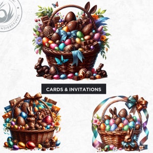 Easter Chocolate Clipart Bundle Featuring Easter Bunny, Easter Eggs ...