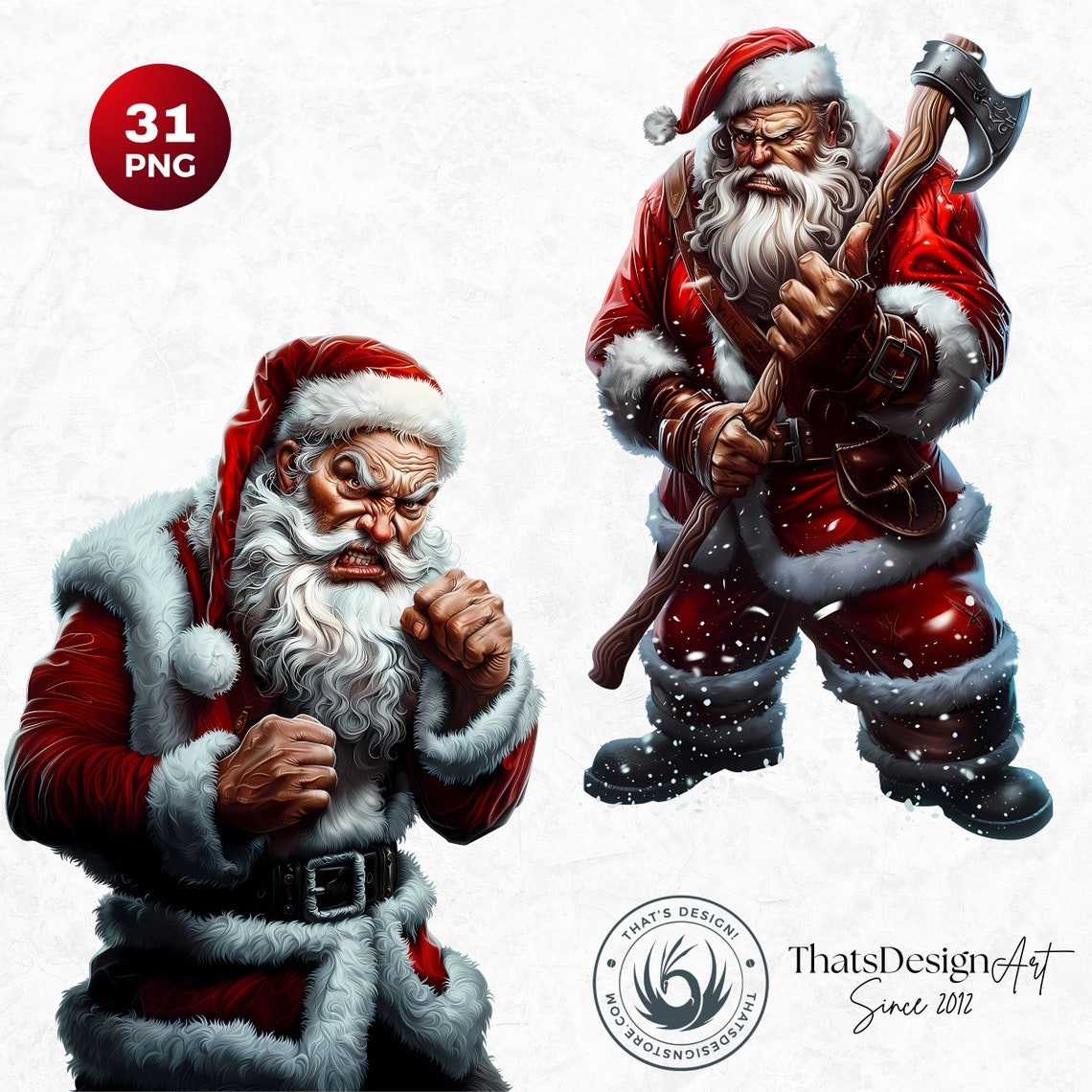 Bad Santa Clipart Set: 31 Christmas PNG Images (commercial Use) - Etsy