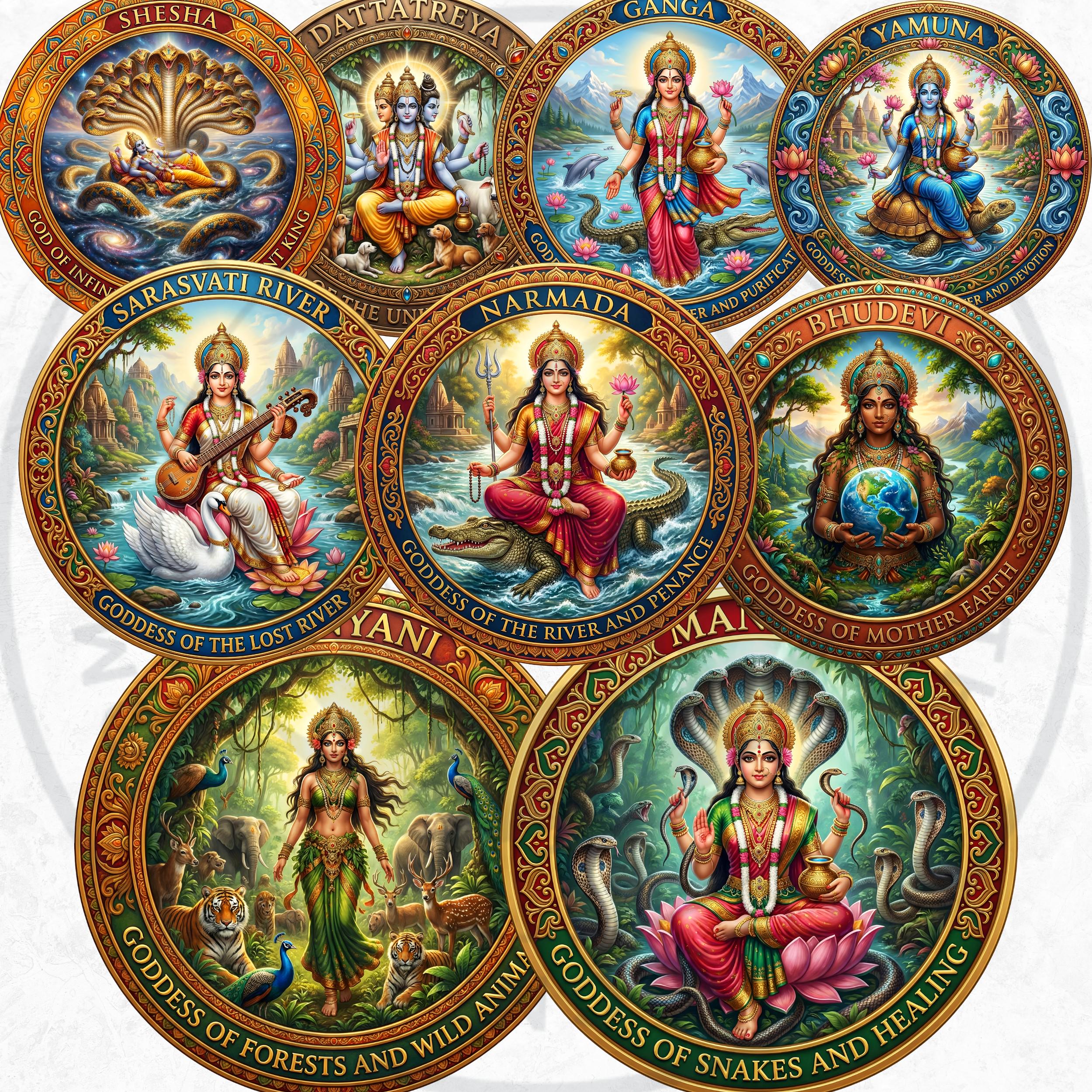 Hindu Gods Pantheon Clipart Bundle, Indian Mythology Pngs (100 Files ...