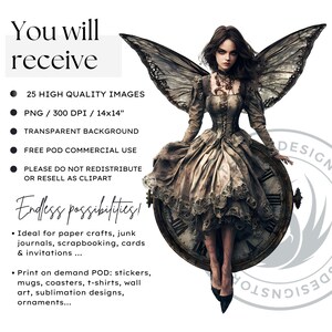 Gothic Fairies Clipart Set, Goth Fairy PNG, Dark Fantasy Clipart ...