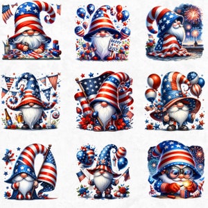 42 Gnome 4th of July Clipart PNG, American Patriotic Clipart ...