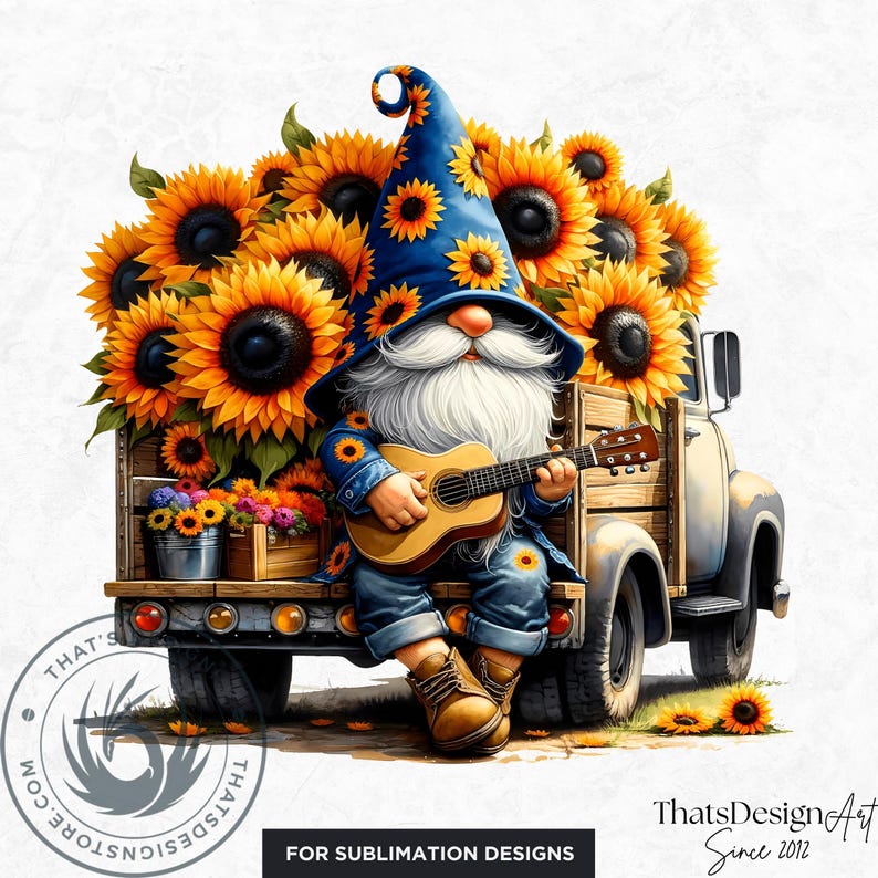 Sunflower Gnomes Clipart Set: Spring PNG Graphics (digital Download) - Etsy