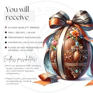 Elegant Easter Eggs Clipart Bundle, Easter Clipart, Easter Graphics ...