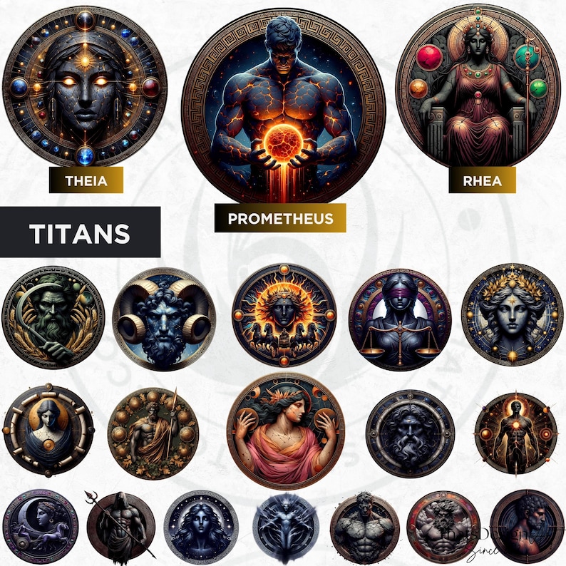Greek Gods Clipart Set: Whole Pantheon, Ancient Mythology, Olympians ...
