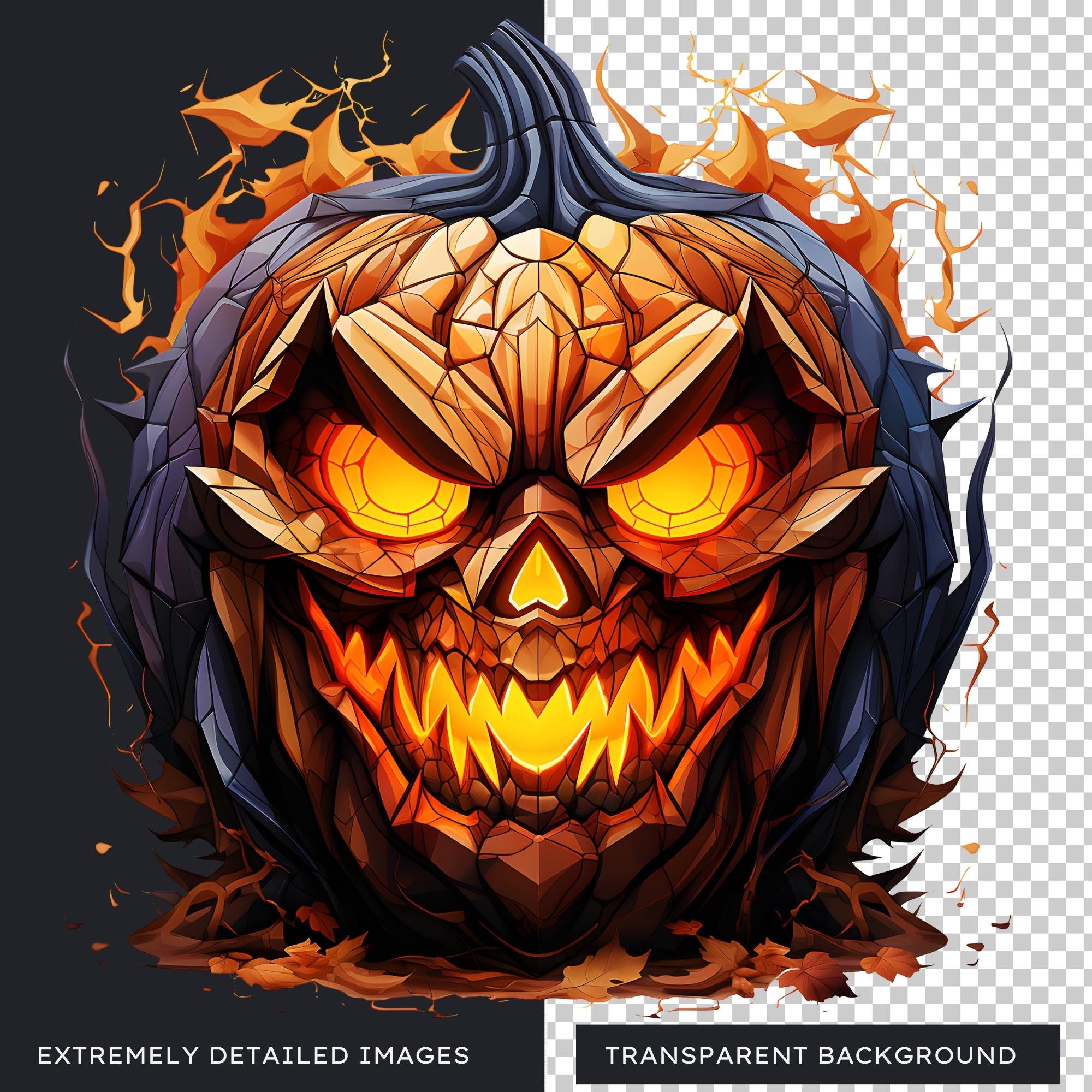 Halloween Pumpkin Clipart PNG Jack O Lantern Png Bundle - Etsy