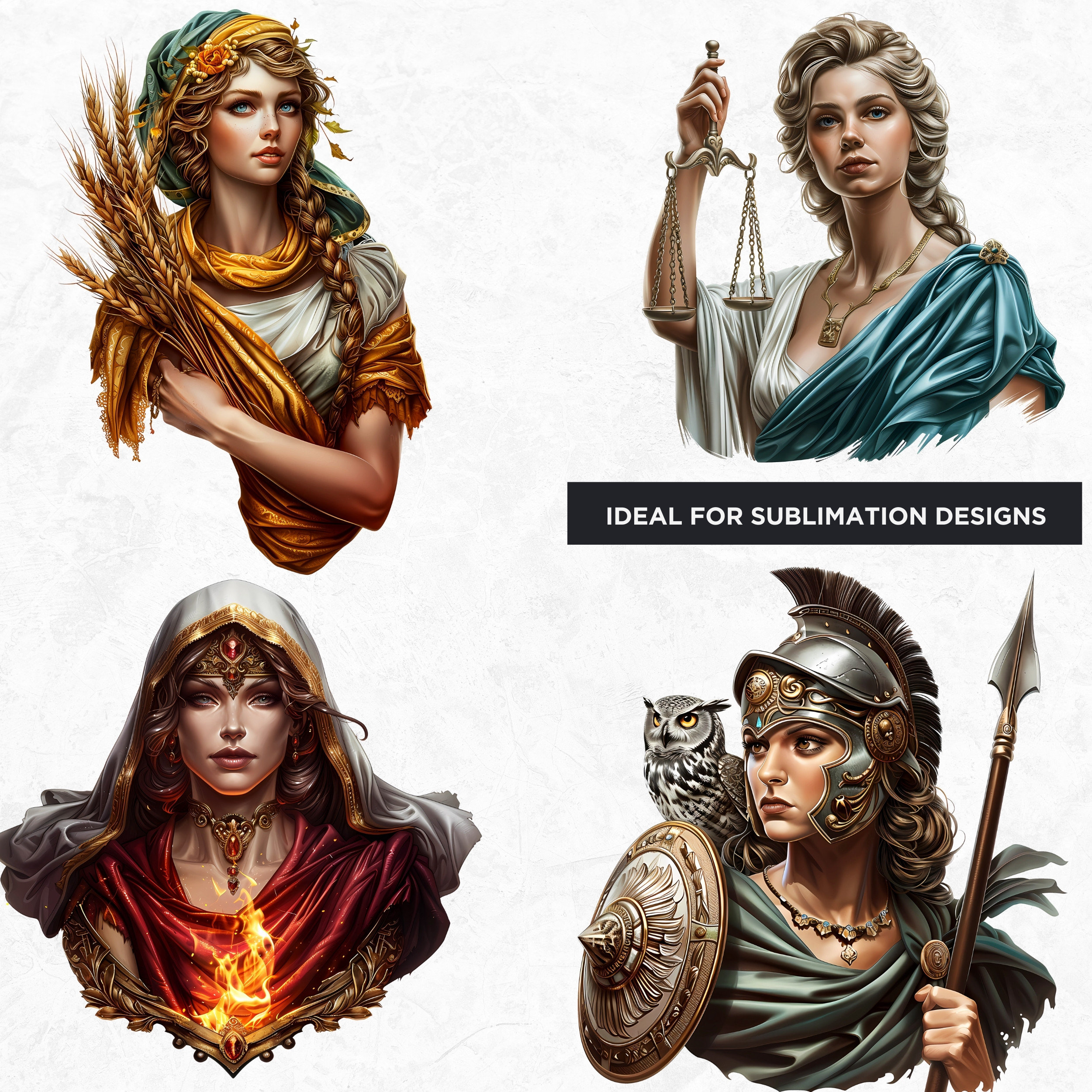 Roman Gods & Goddesses Clipart: Mythology PNG Graphics (commercial Use ...