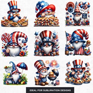 42 Gnome 4th of July Clipart PNG, American Patriotic Clipart ...