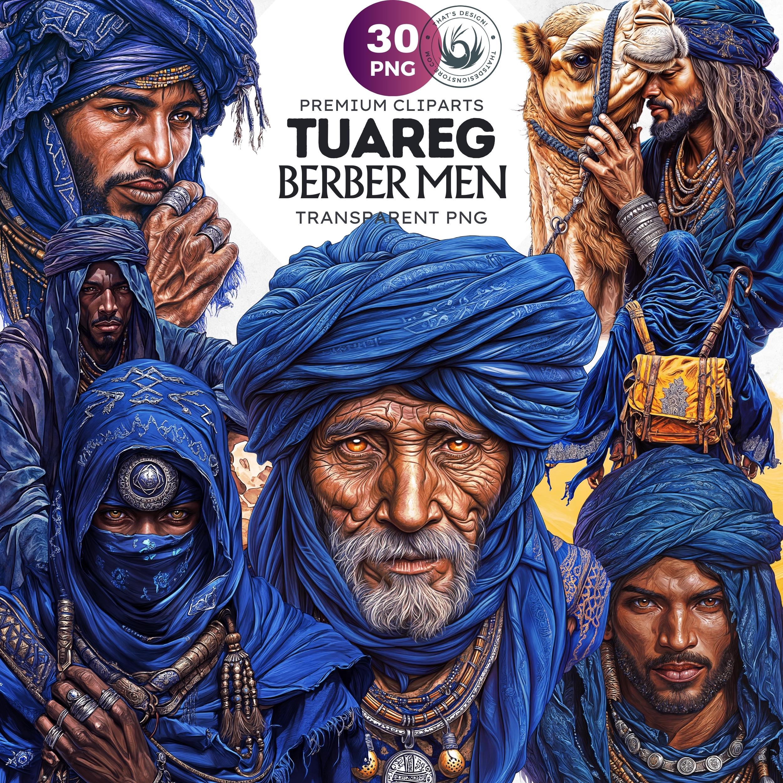 Tuareg Berber Men Clipart Set: Sahara Nomad Designs (PNG, Digital ...