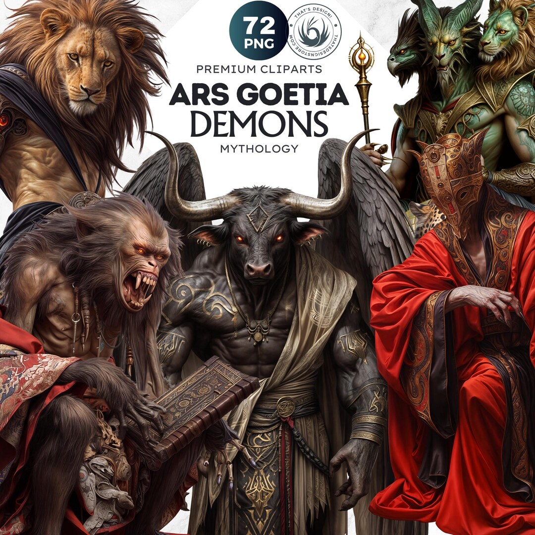 72 Ars Goetia Demons Clipart Set, Mythology Graphics (PNG) - Etsy