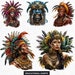Watercolor Aztec Gods Clipart: Mesoamerican Mythology PNG (digital ...