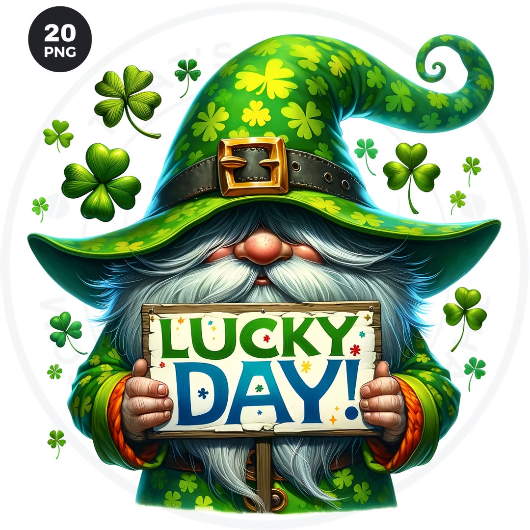 St Patrick Gnome Clipart, St Patricks Day Gnomes PNG, Gnome Sublimation ...