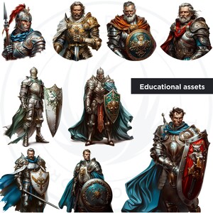 70 Arthurian Legends Clipart Set, Medieval,fantasy Art, King Arthur ...