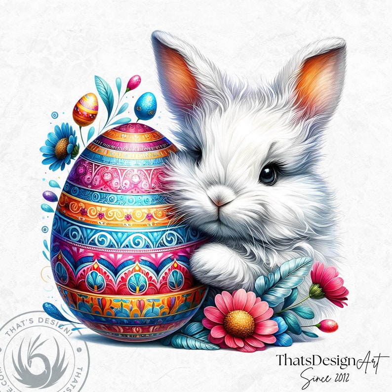Easter Bunny Egg Clipart Bundle: Spring PNG Graphics (digital Download ...