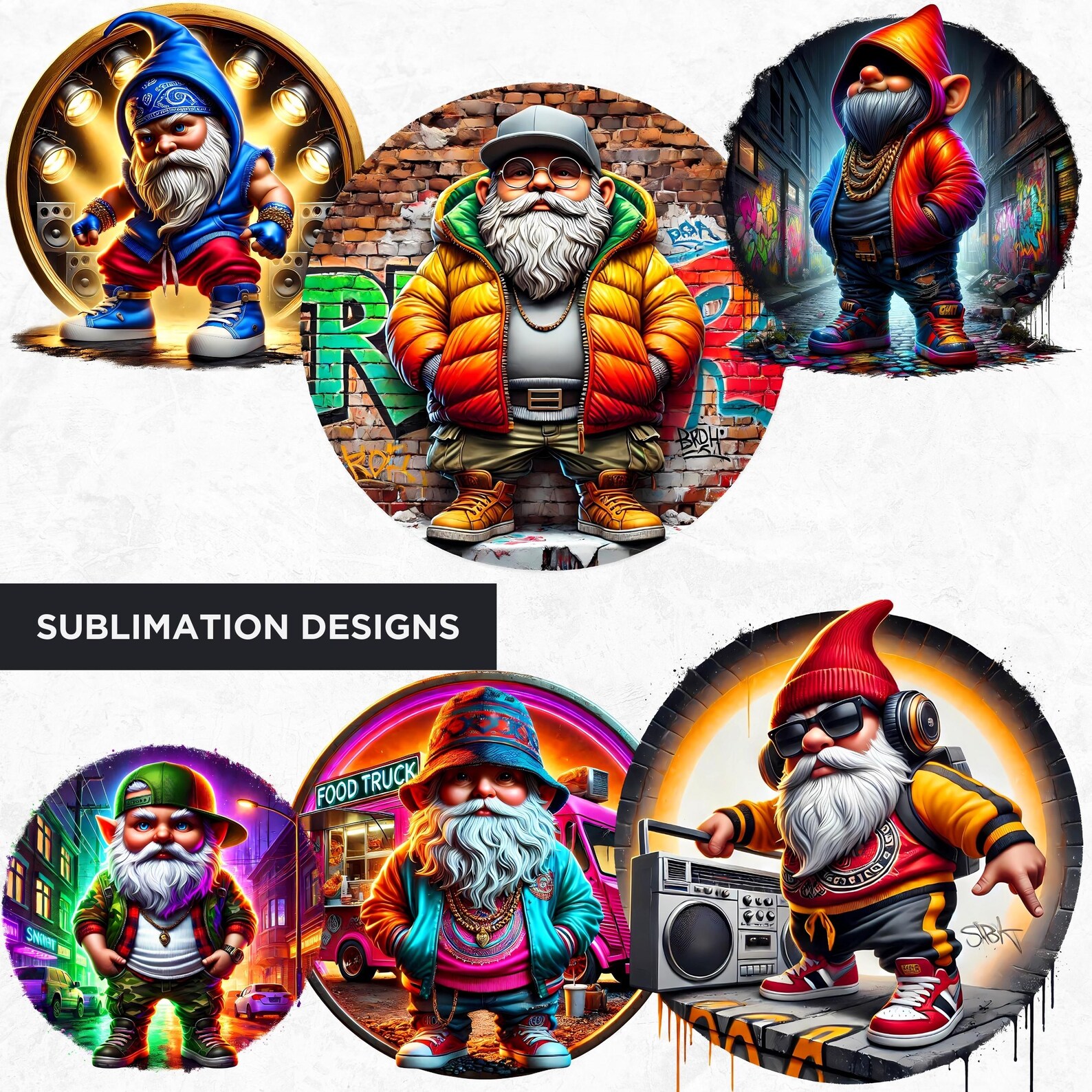 Urban Gnome Clipart Set: Graffiti Street Culture PNG, Fantasy Art ...