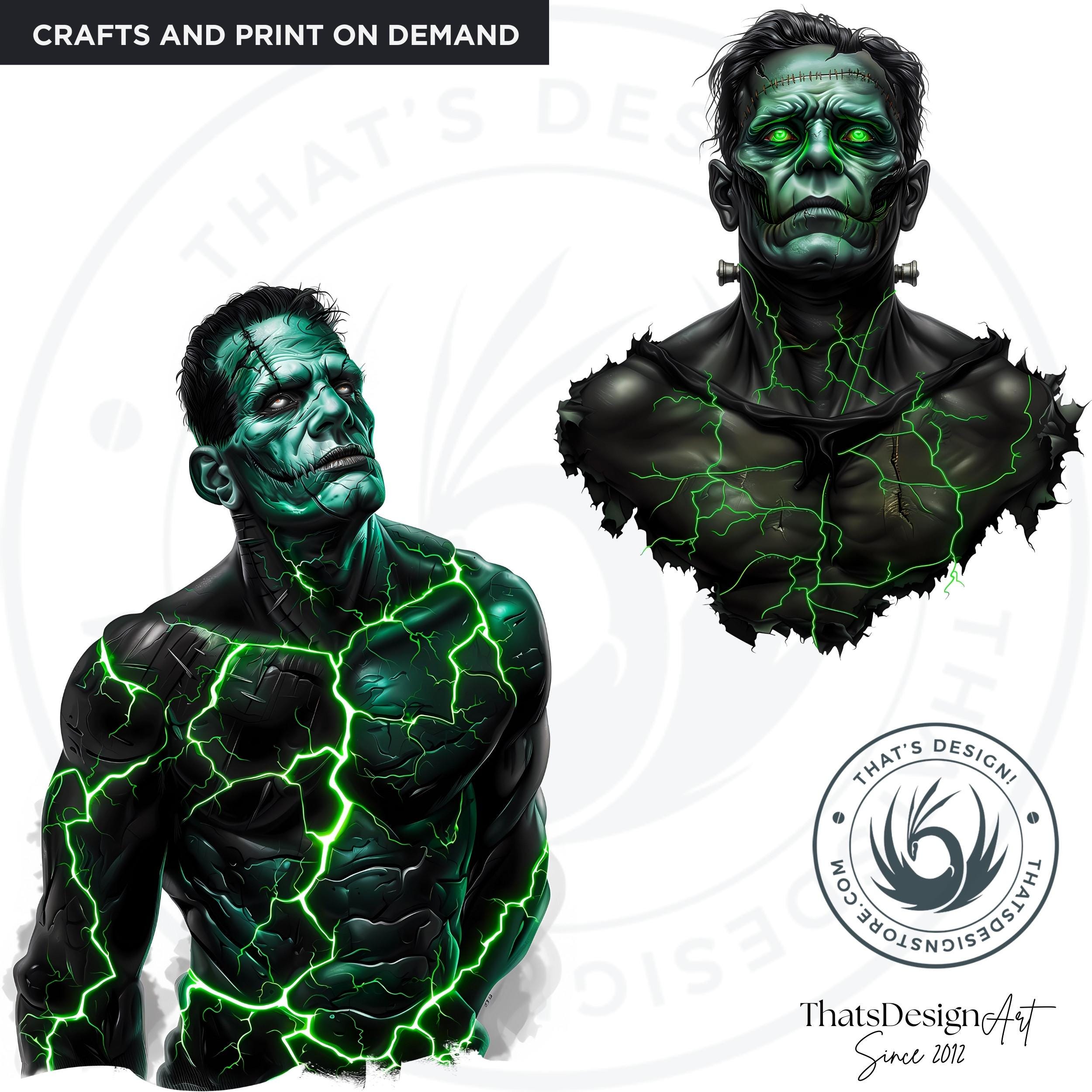 Frankenstein Clipart Set: Spooky Halloween PNG Graphics (digital ...