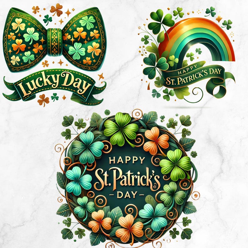 St Patrick's Day Clipart Set: Irish Elements, Leprechaun Hat, Shamrock ...