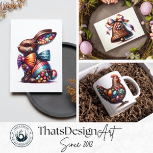 Easter Chocolate Clipart Bundle Featuring Easter Bunny, Easter Eggs ...