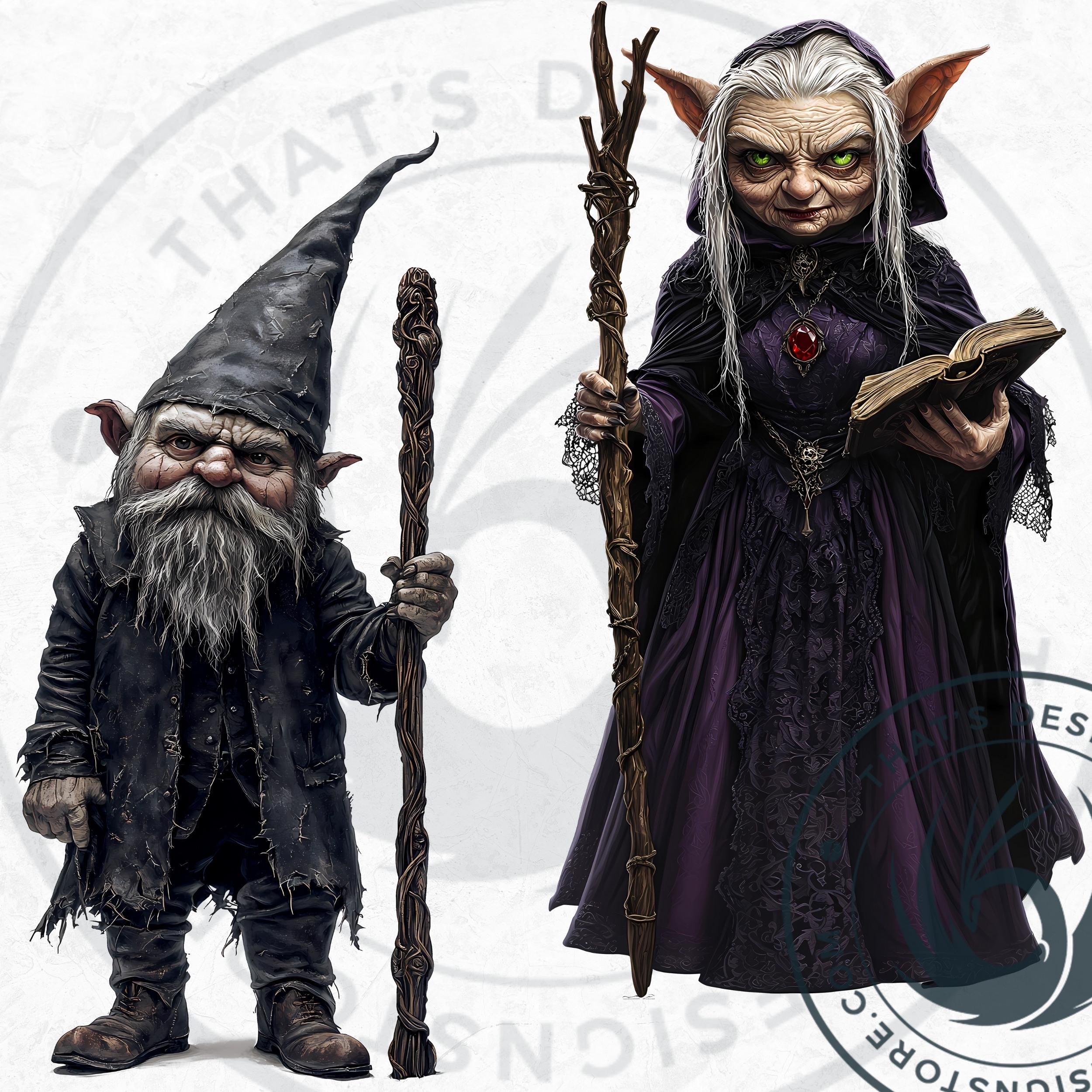 Gothic Gnome Clipart Set: Dark Fantasy PNG ( Digital Download ...