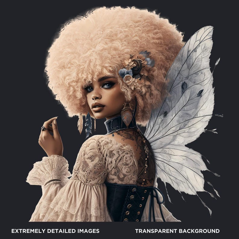Western Boho Fairy Clipart Set: Gothic Victorian Fantasy (PNG Digital ...