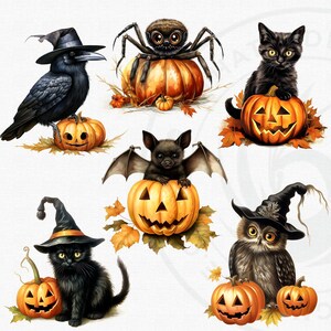 Watercolor Halloween Retro PNG Clipart, Halloween Vintage Art PNG, Kid ...