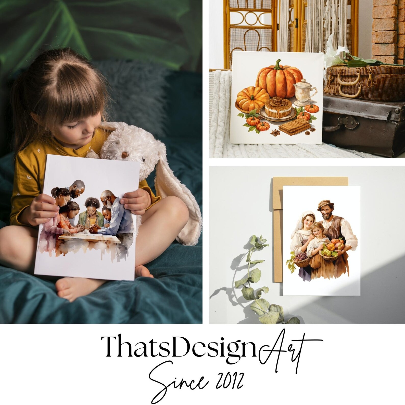 Watercolor Thanksgiving Clipart: Traditional Fall PNG (digital Download ...