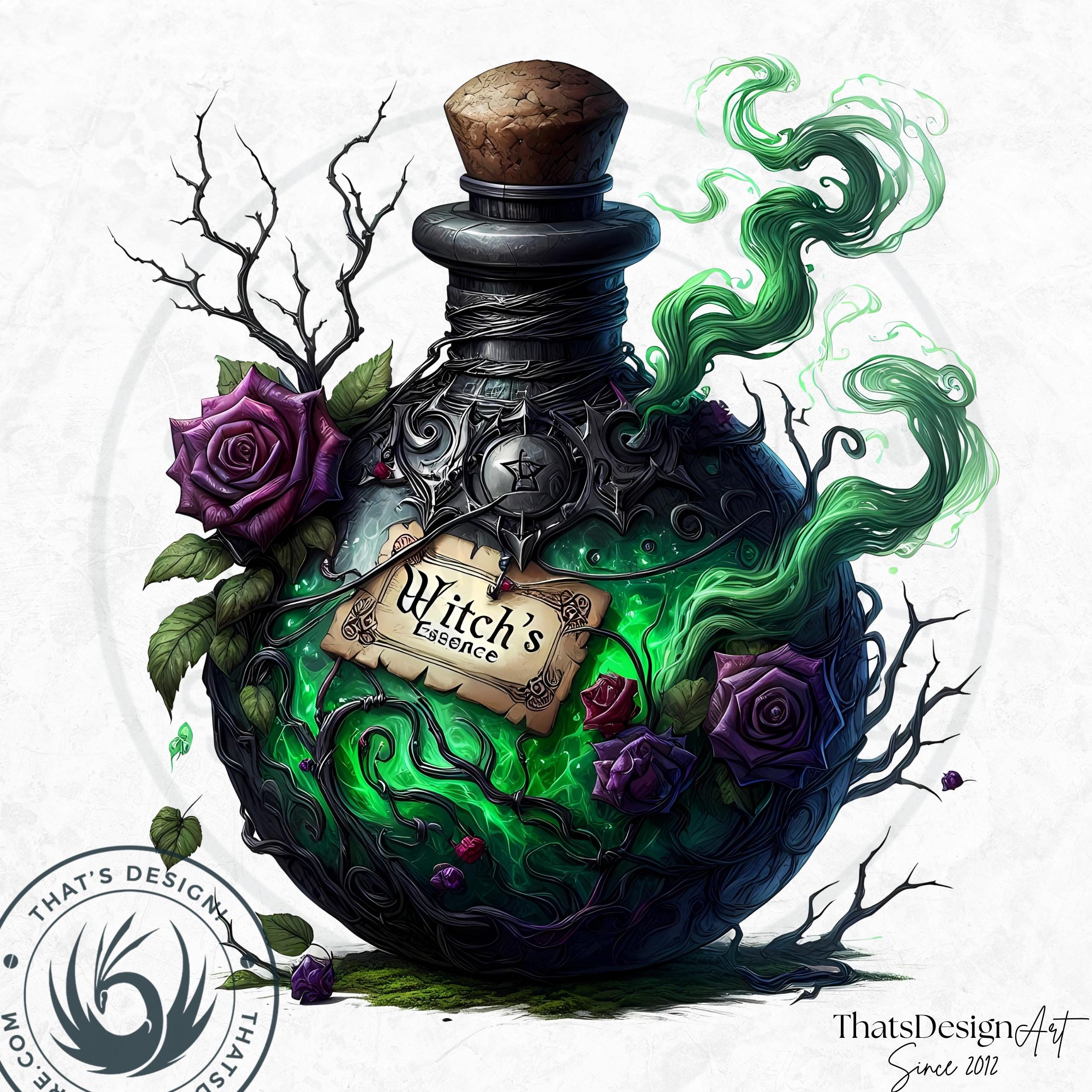 Halloween Potion Bottle Clipart Set: Witchcraft PNG (digital Download ...