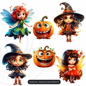 Cute Halloween Characters Clipart PNG | Cute Halloween Png Bundle ...