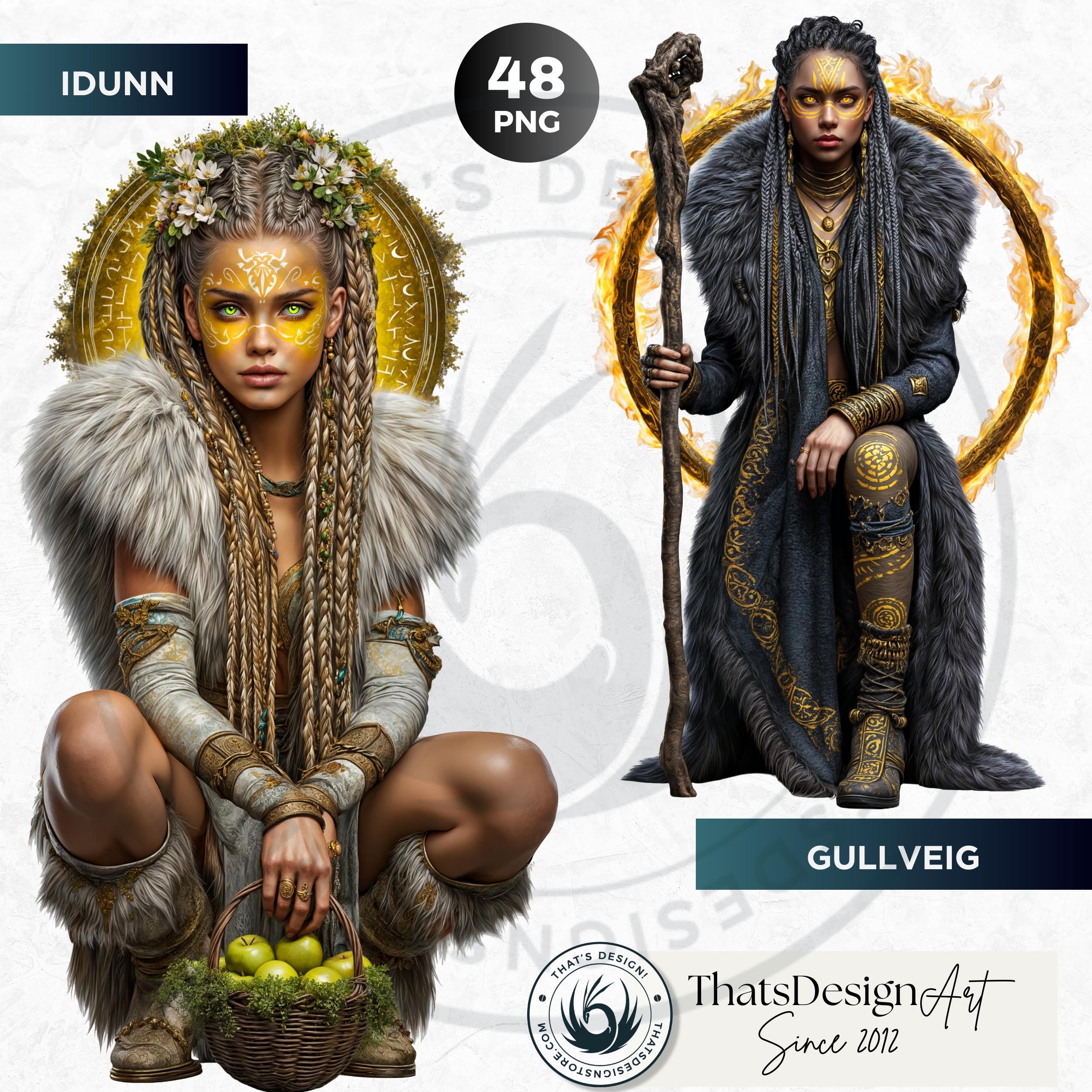 Norse Gods Clipart Bundle: Viking Mythology Illustrations, RPG ...