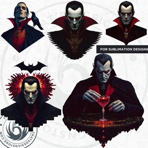 Dracula Clipart Set: Gothic Vampire PNG Images, Halloween Decor ...